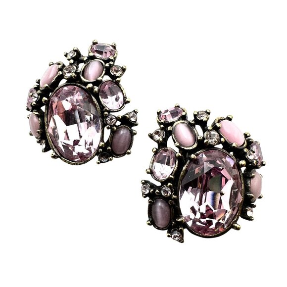 Heidi Daus | Jewelry | Heidi Daus Pink Crystal Pearl Bronze Clip ...